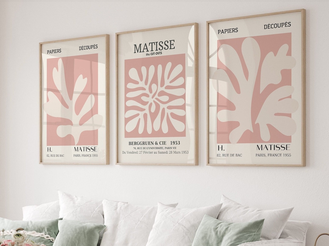 Blush Pink Henri Matisse Set of 3, Gallery Wall Set, Pink Matisse Print ...