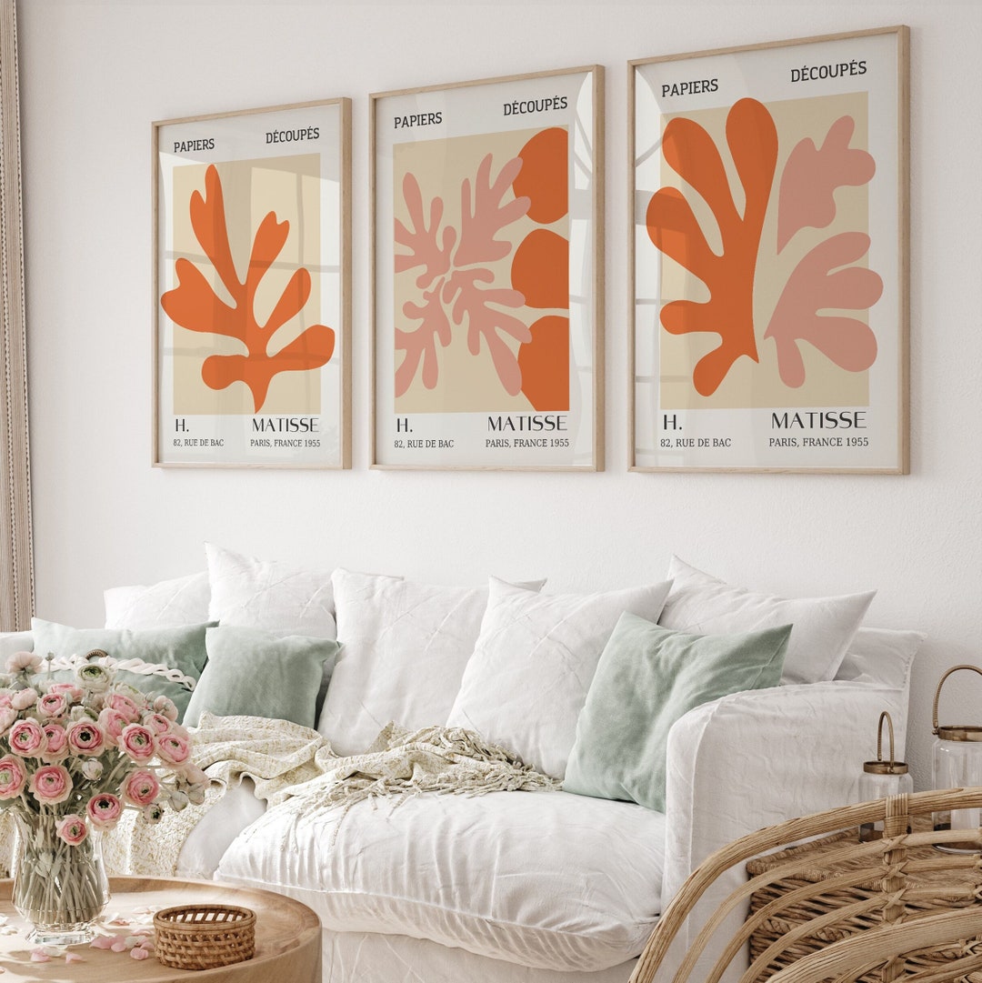 Henri Matisse Set of 3 Wall Art Gallery Wall Set Orange - Etsy
