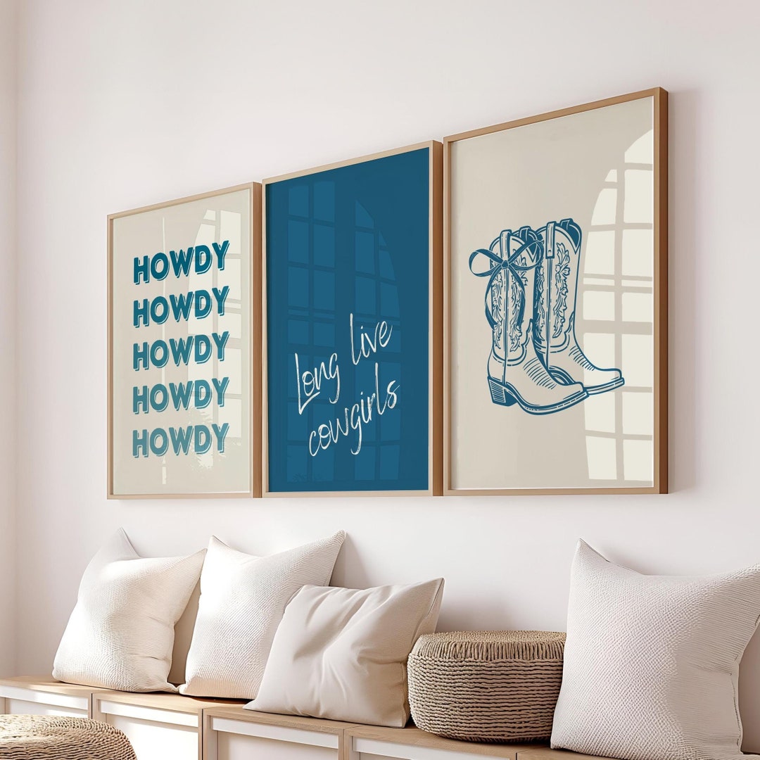 Western Art Prints Vintage Cowgirl Art Wild West Art Retro Cowgirl ...