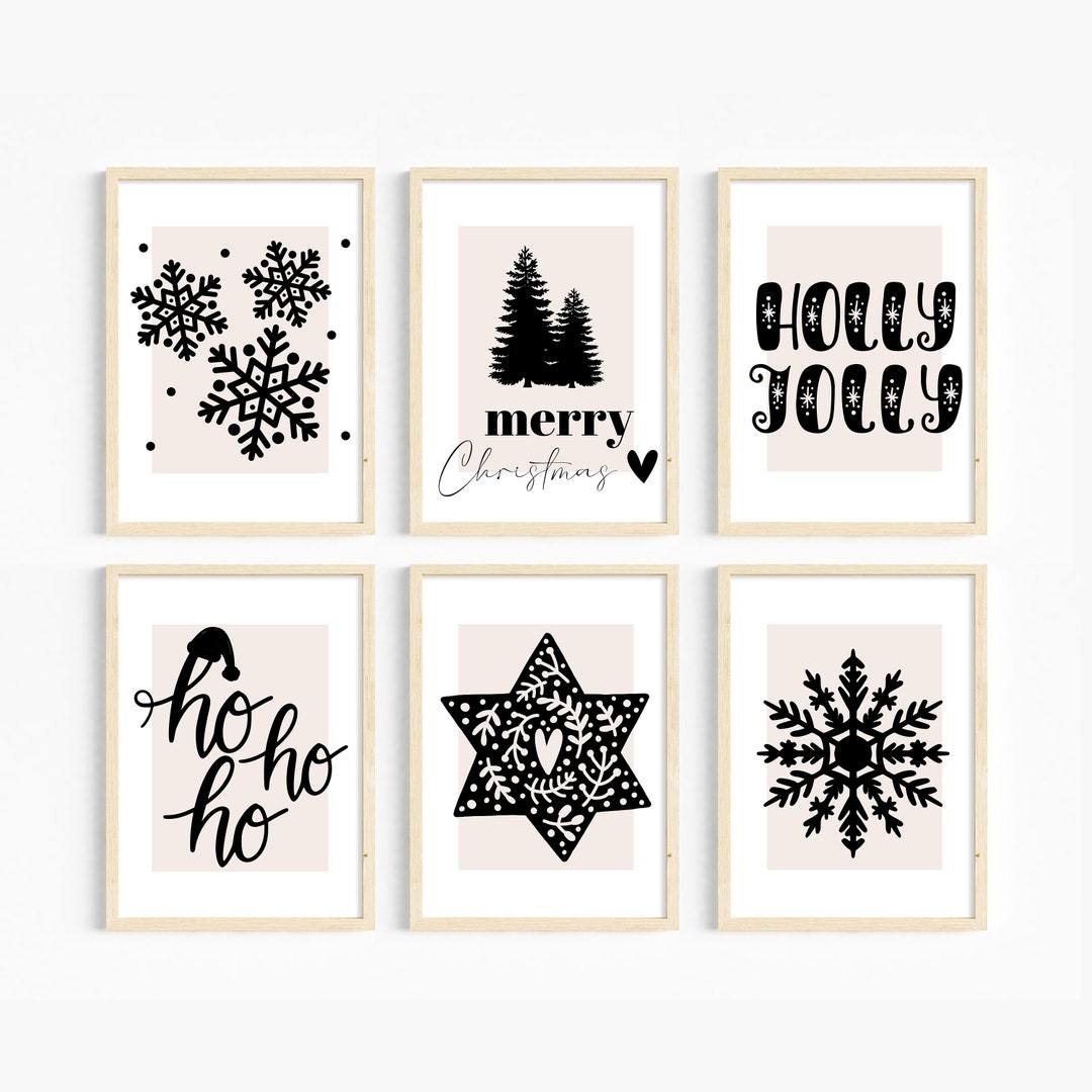 Gallery Set of 6 Christmas Wall Art, Christmas Decorations, Christmas ...
