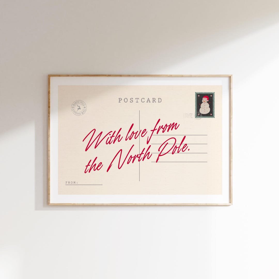 Funny Christmas Wall Art: Vintage Holiday Postcard Print (digital ...