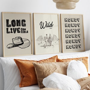 Western Wall Art Bundle Set of 18 Prints Vintage Cowboy Prints Wild ...