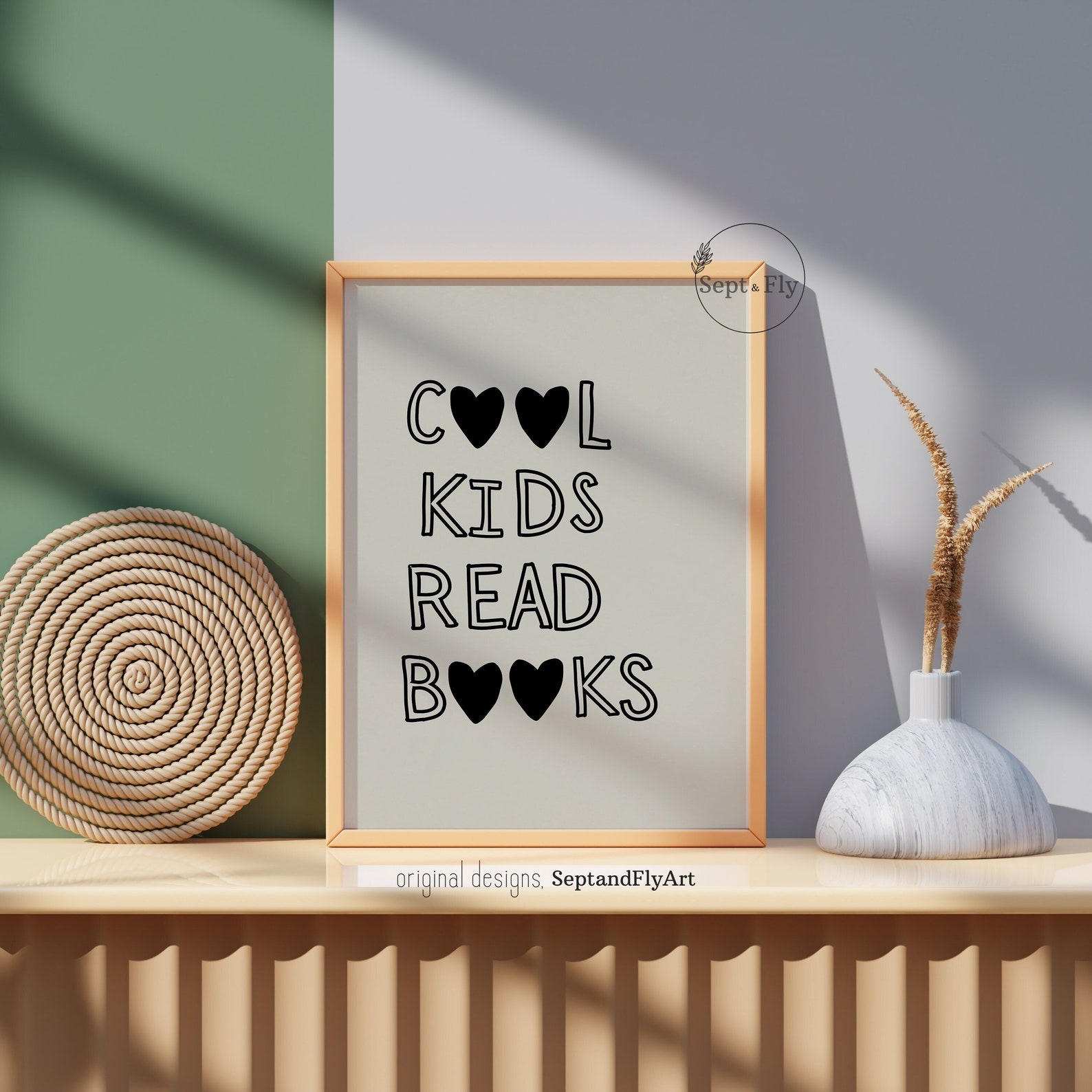 Cool Kids Read Books Print Kids Reading Book Playroom Wall Decor ...