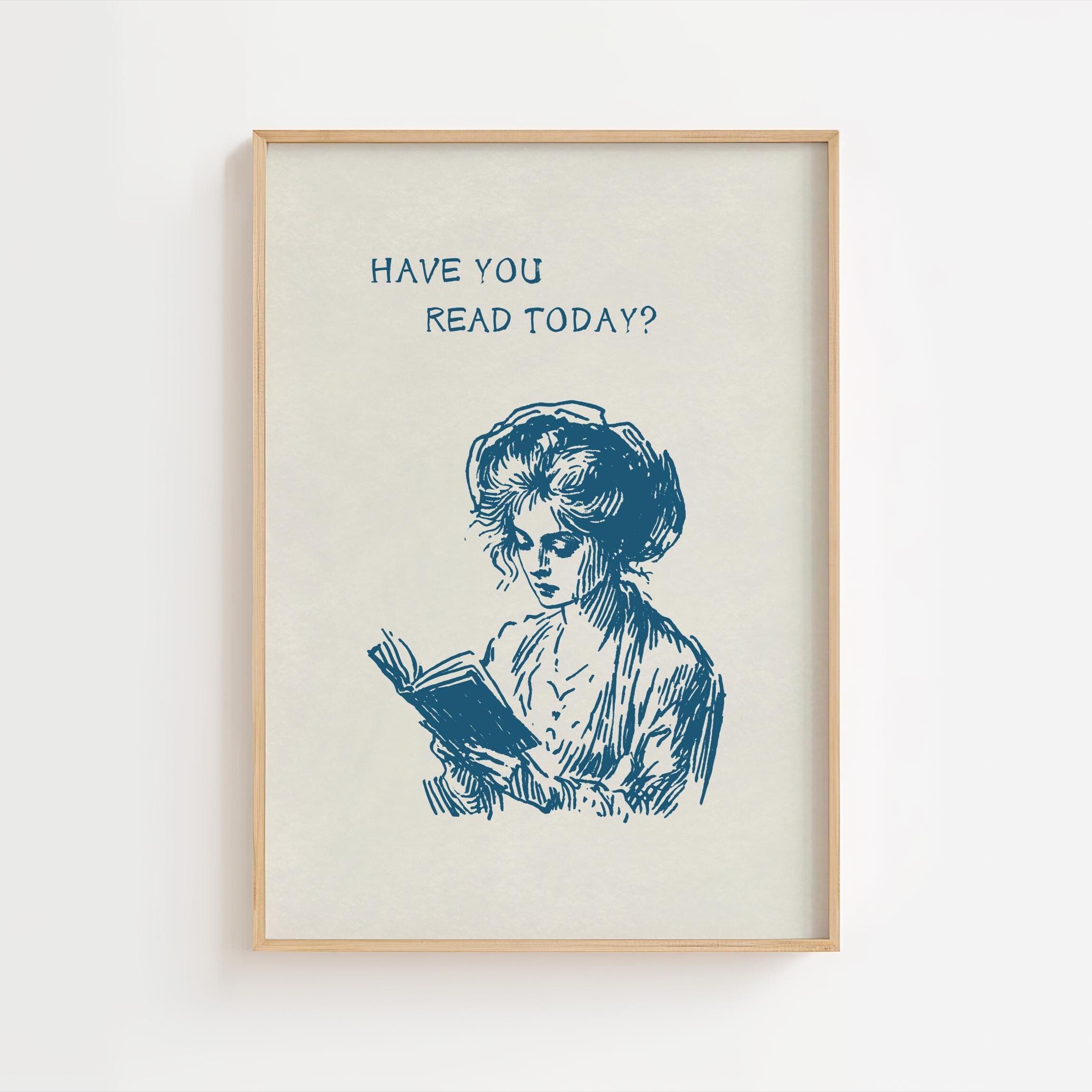 Vintage Book Art Print: Funny Reading Poster (digital Download) - Etsy