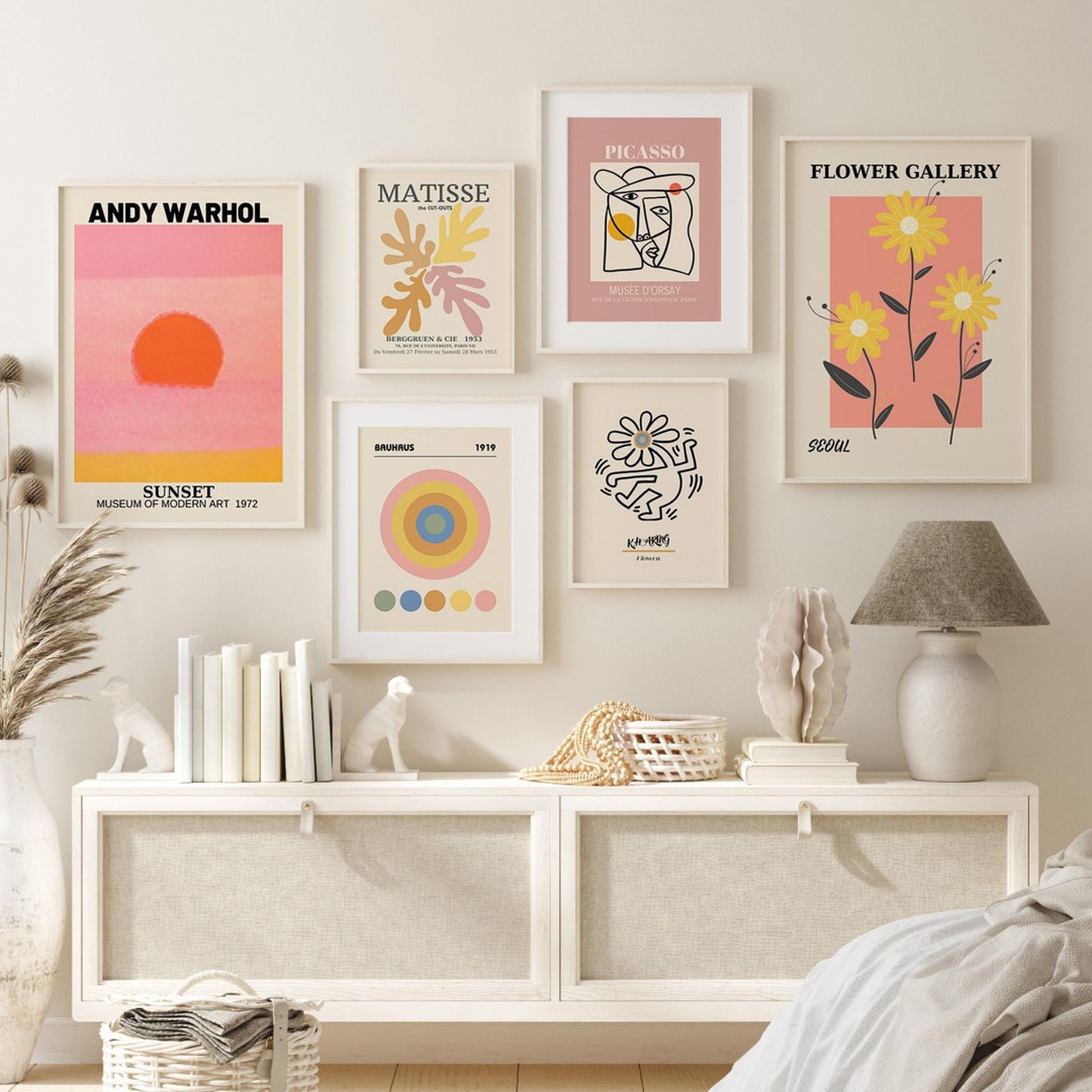 Gallery Wall Set of 6, Exhibition Poster Set, Flower Market Print ...