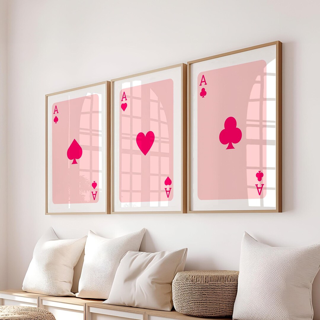 Ace Card Set of 4 Playing Card Poster Trendy Wall Art Funny Art ...