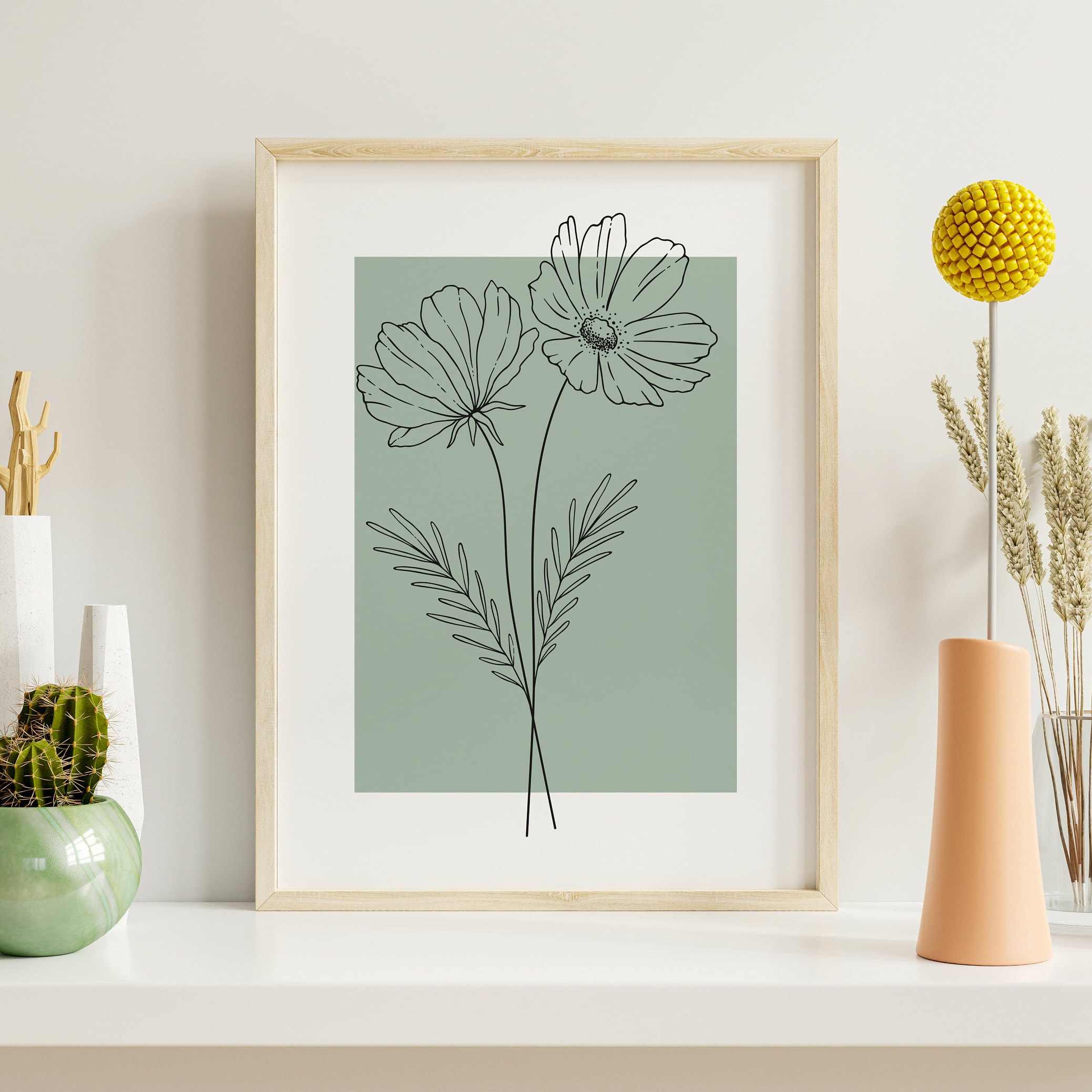Green Wall Art Set of 3 Botanical Wall Decor Plant Wall Art - Etsy