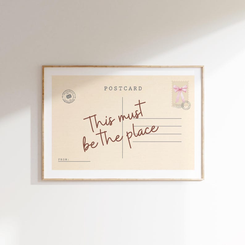 This Must Be the Place Print: Vintage Postcard Typography (digital ...