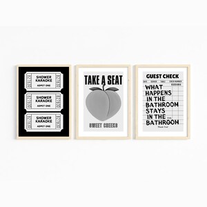 Funny Bathroom Prints Set: Retro Ticket Art (digital Download) - Etsy