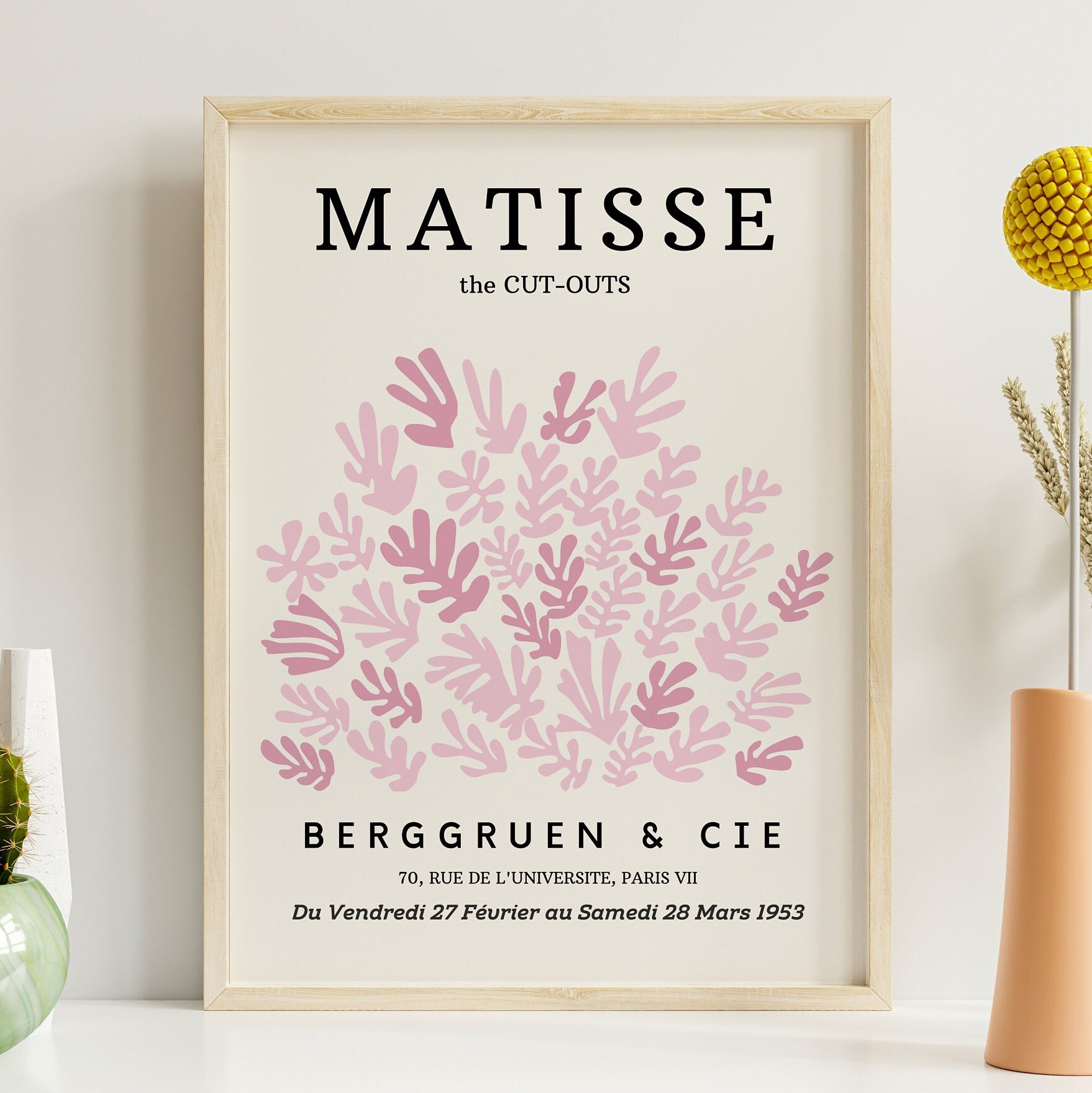 Matisse Print Set of 2 Pastel Pink Wall Decor Exhibition - Etsy