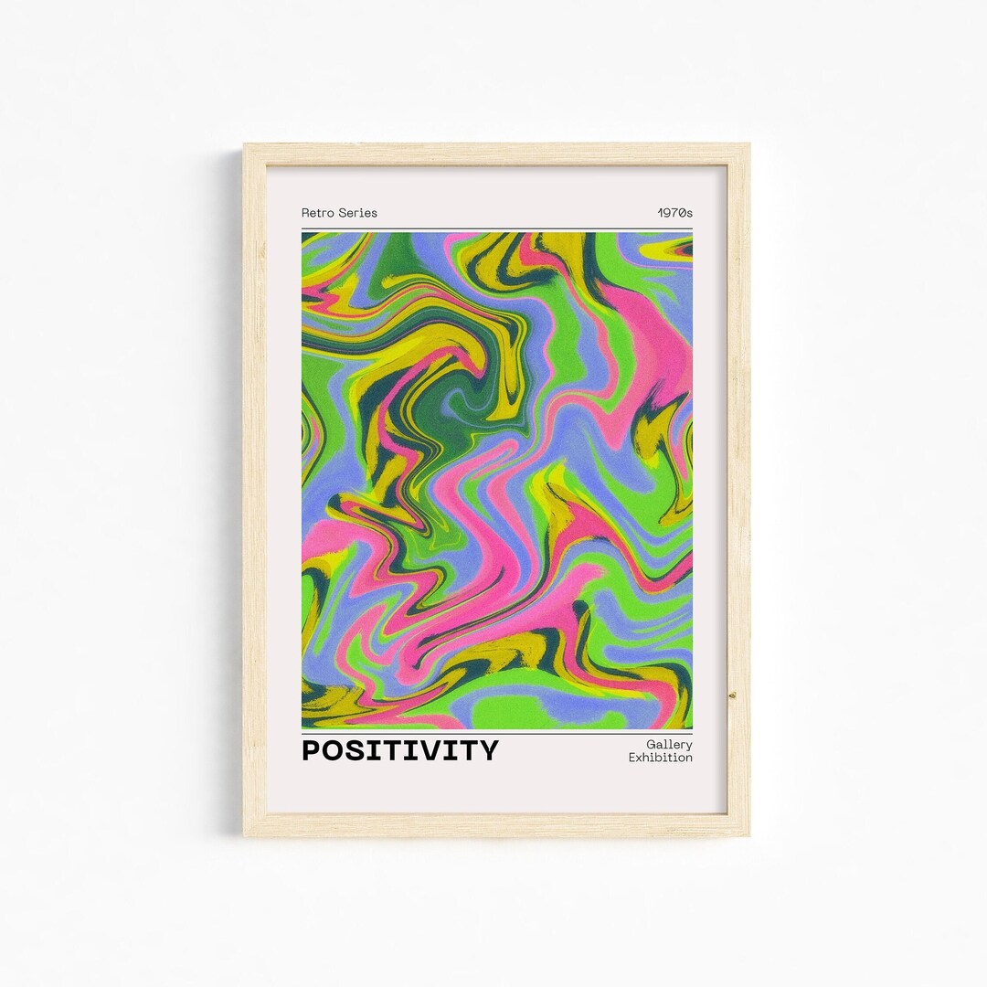 Retro Gradient Wall Art, Grainy Gradient, Affirmation Poster, Retro ...