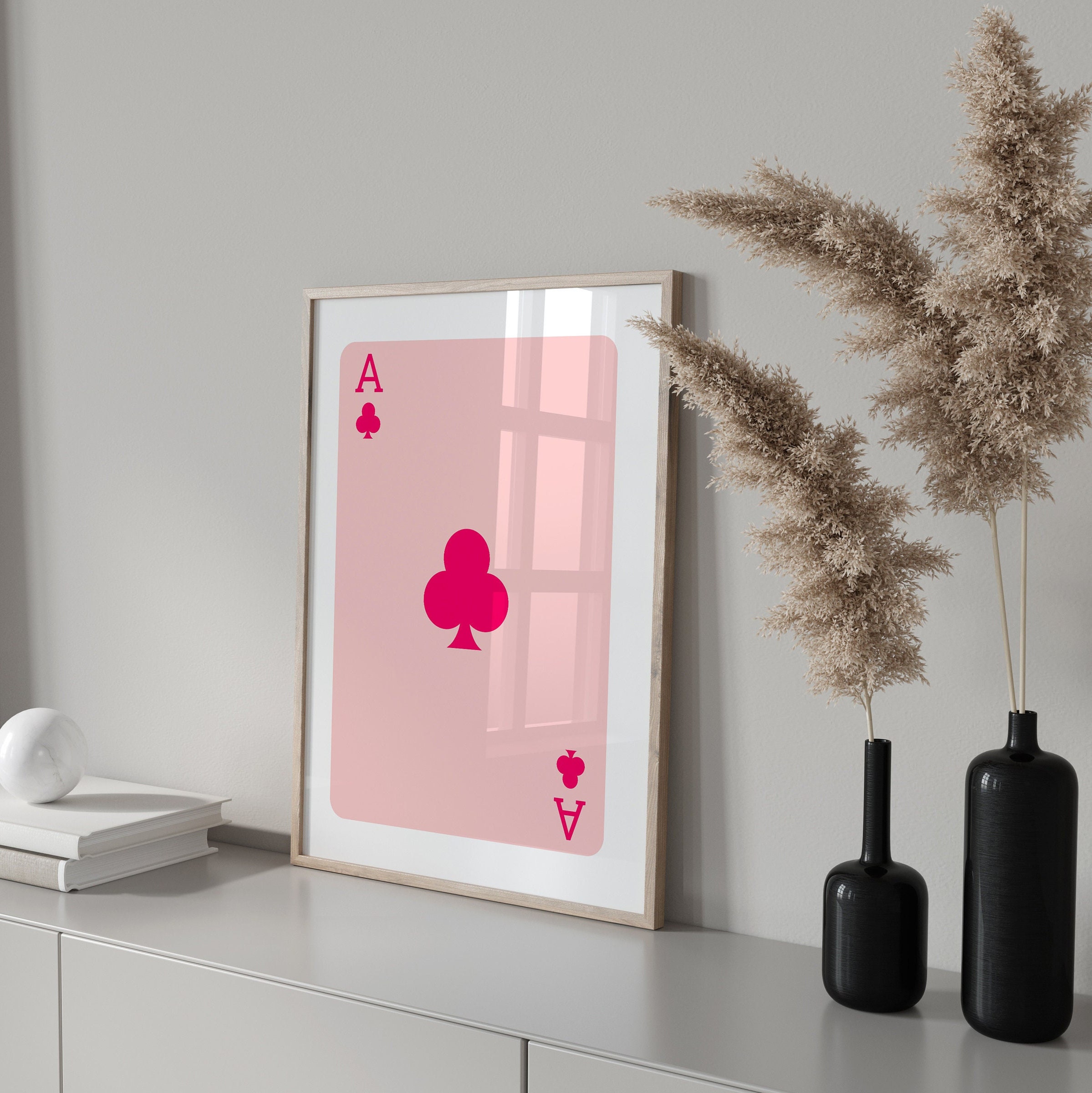Ace Card Set of 4 Playing Card Poster Trendy Wall Art Funny - Etsy UK