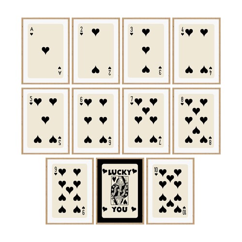 Ace Card Set of 4 Playing Card Poster Trendy Wall Art Funny - Etsy