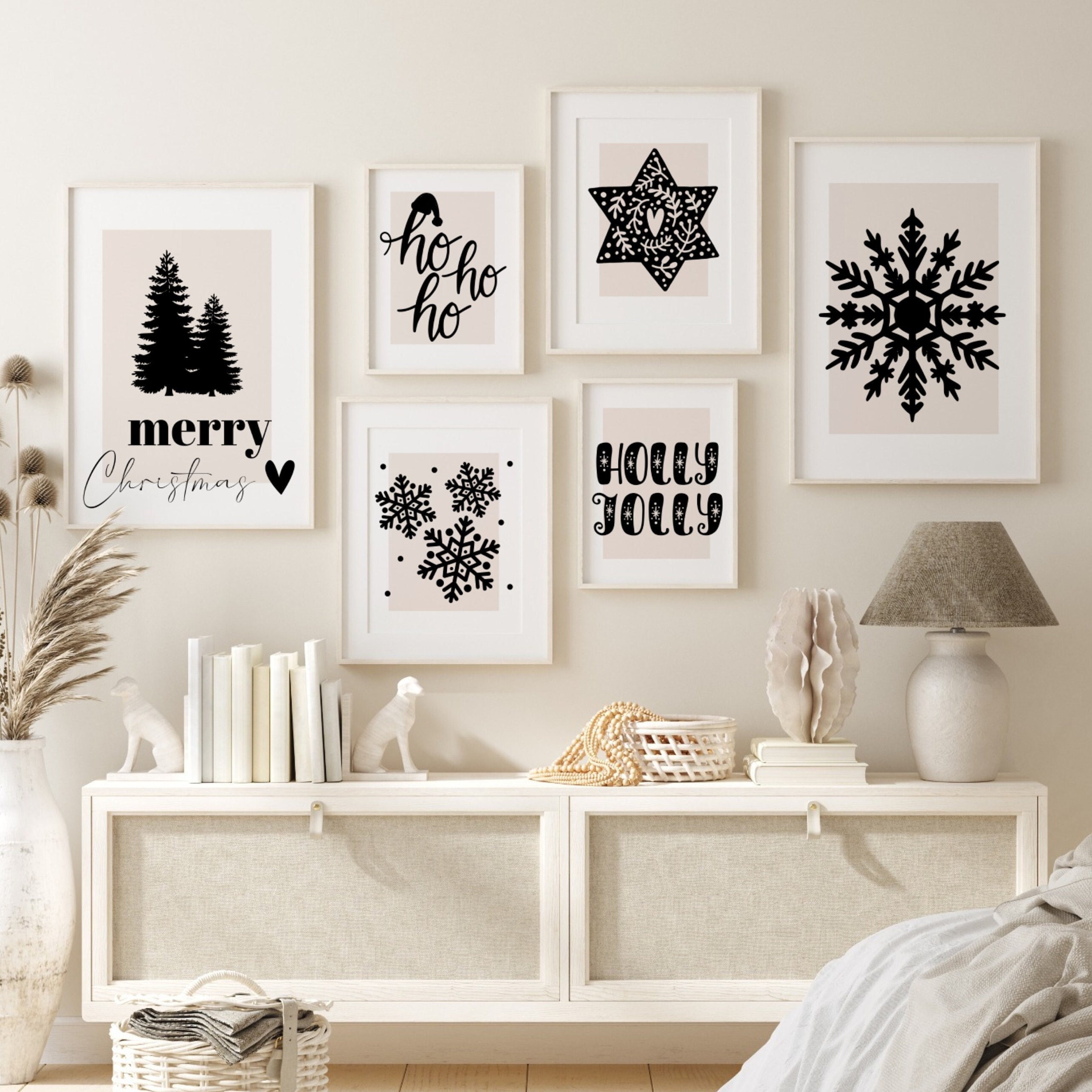 Gallery Set of 6 Christmas Wall Art Christmas Decorations - Etsy