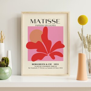 Henri Matisse Set of 3 Wall Art, Gallery Wall Set, Red Pink Matisse ...