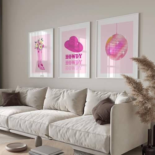 Pink Howdy Poster Print Preppy Western Wall Art Cowgirl - Etsy