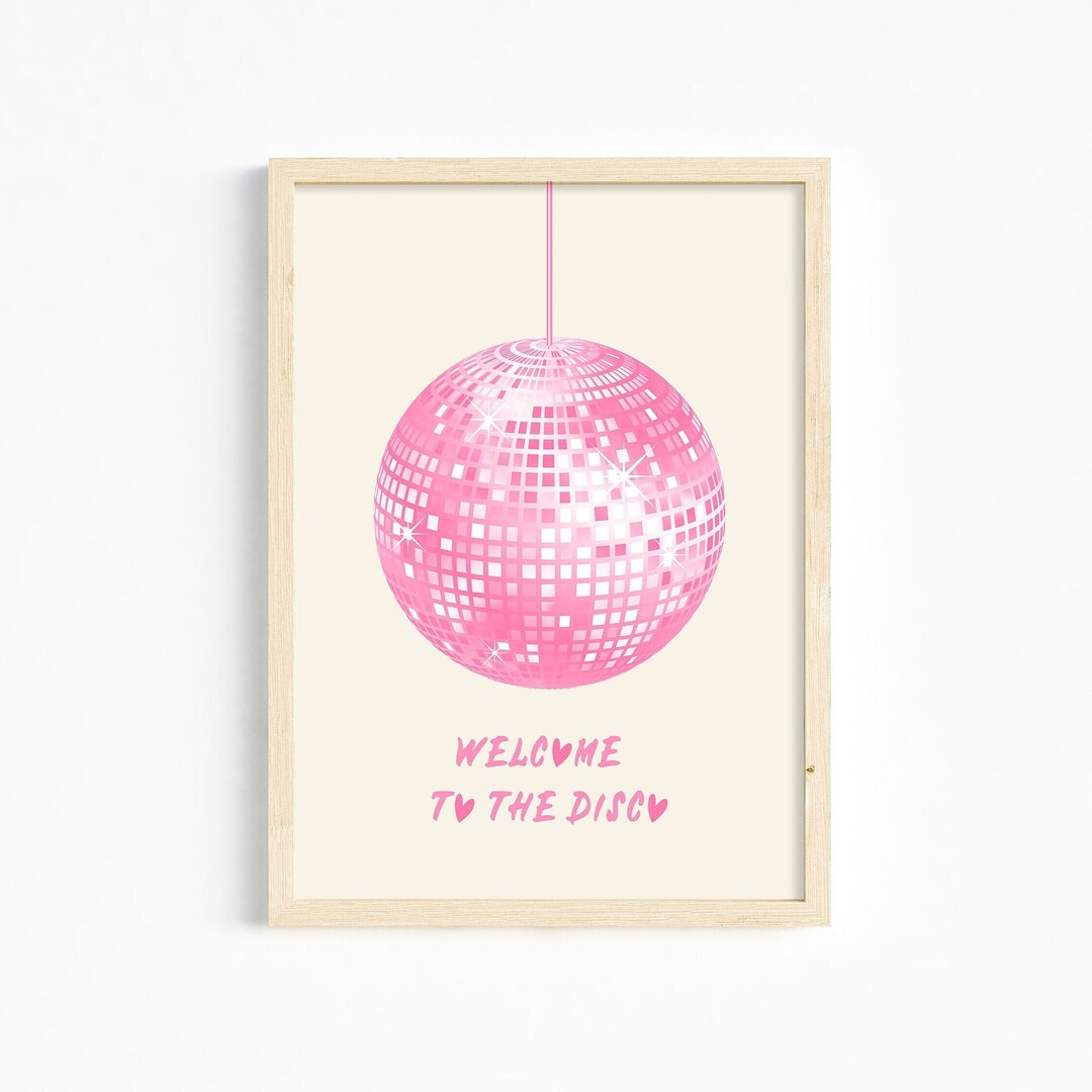 Welcome to the Disco Print, Disco Ball Poster, Aesthetic Wall Art ...