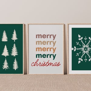 Christmas Printable Gallery Wall Art Bundle, Set of 16 Xmas Art Prints ...