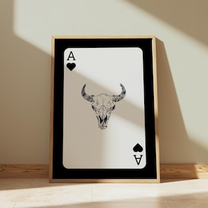 Western Wall Art Set of 3 Cowboy Print Playing Card Inspired Print ...