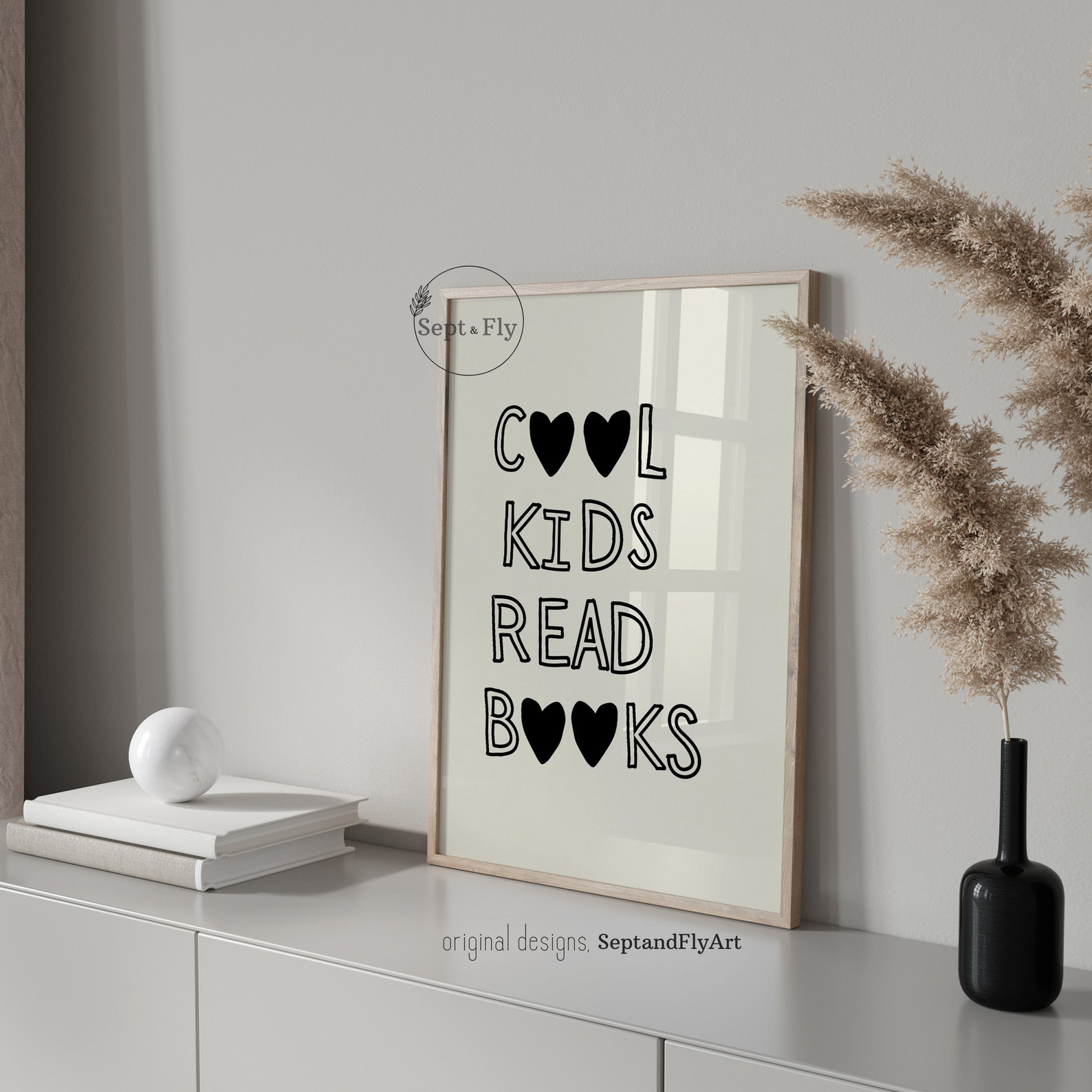 Cool Kids Read Books Print Kids Reading Book Playroom Wall Decor ...