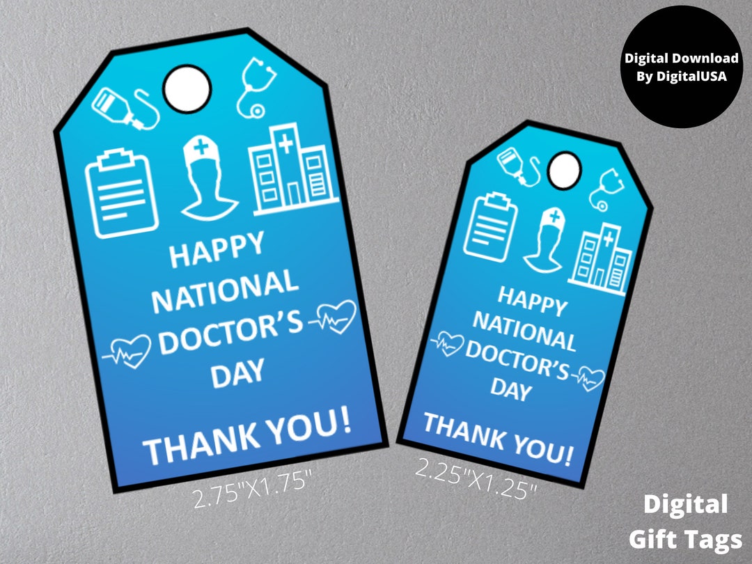 Happy National Doctors Day / Printable Doctors Gift Tag / Doctor ...