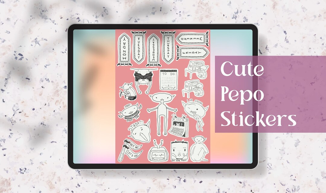 Cute Pepo Digital Stickers Pack | Goodnotes Stickers | Digital Planner ...