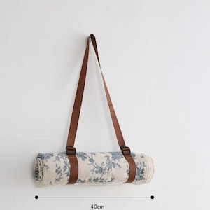 Portable Blanket Blue Floral Picnic Mat Personalised Simple Soft Cotton ...