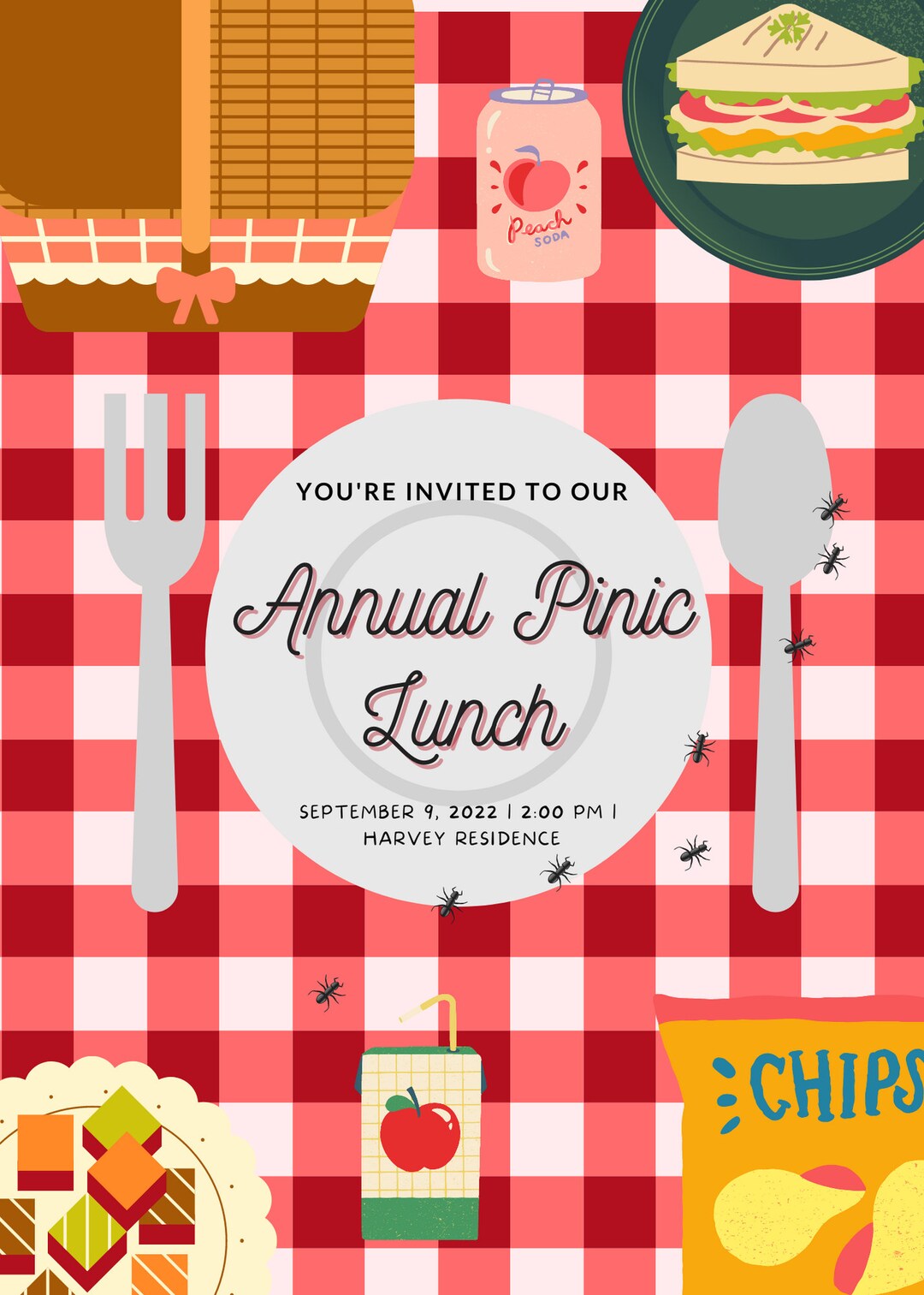 Picnic Customizable Digital Invitation, Picnic Lunch Party Event - Etsy