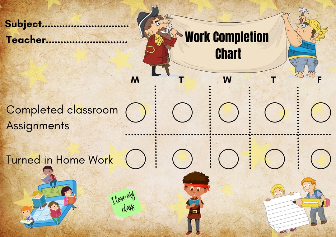 Work Completion Chart - Etsy