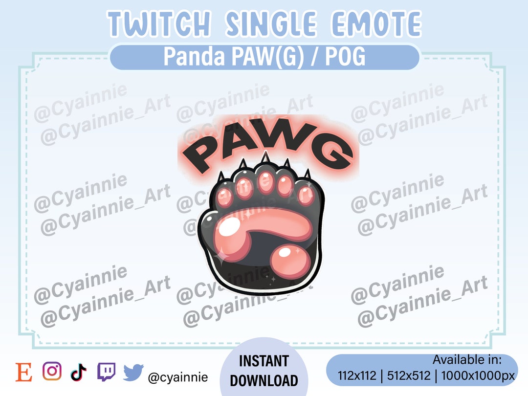 Twitch Panda PAW(G) Emote | Twitch Emote/bit Emote/streamer Graphics ...