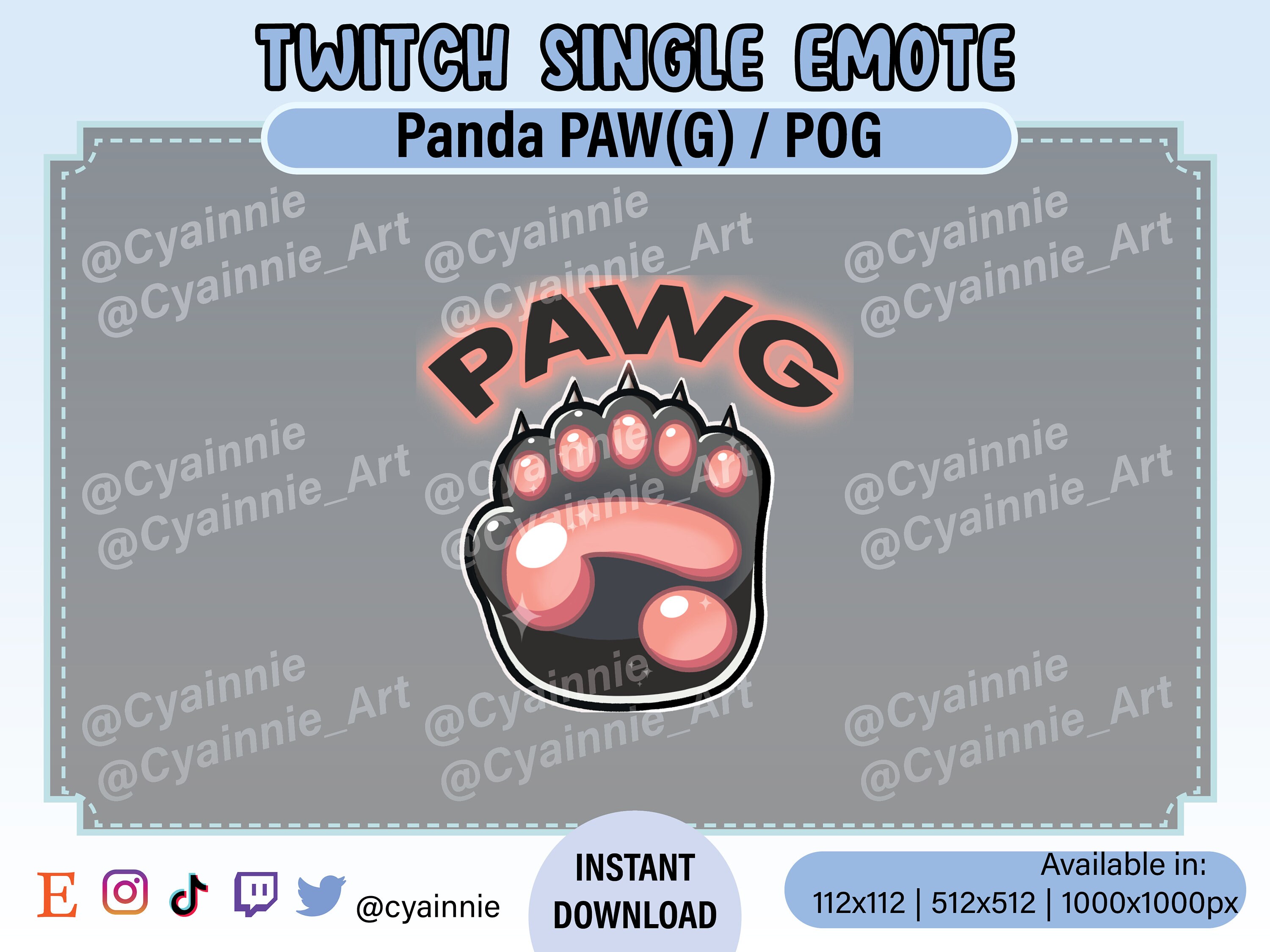 Twitch Panda PAW(G) Emote | Twitch Emote/bit Emote/streamer Graphics ...