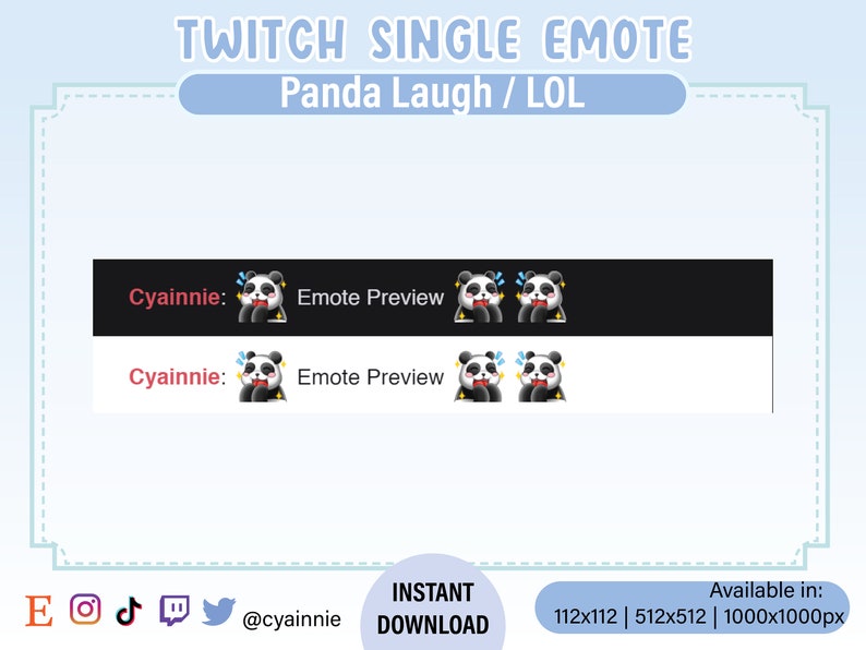 Twitch Panda Laugh LOL Emote Cute Panda Twitch Emote/bit - Etsy