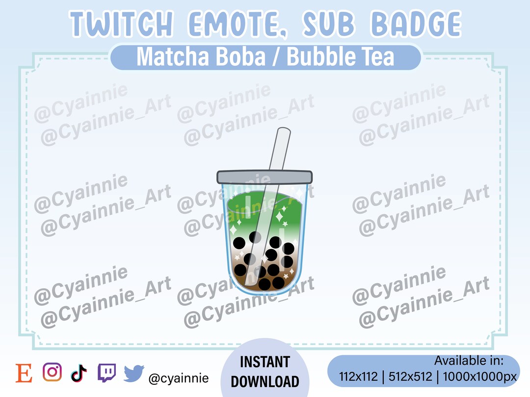 Twitch Boba Channel Point & Sub Badge | Bubble Tea Sub Badge/twitch ...