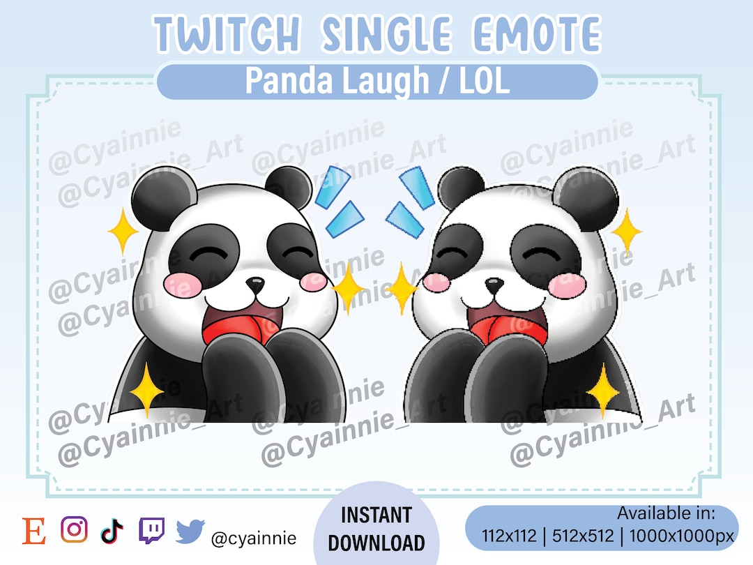 Twitch Panda Laugh LOL Emote | Cute Panda Twitch Emote/bit Emotes ...