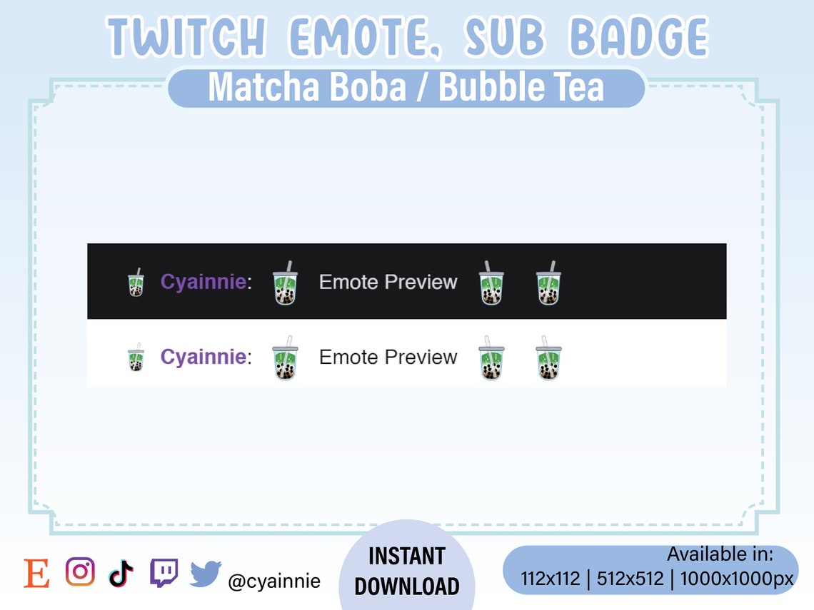 Twitch Boba Channel Point & Sub Badge | Bubble Tea Sub Badge/twitch ...