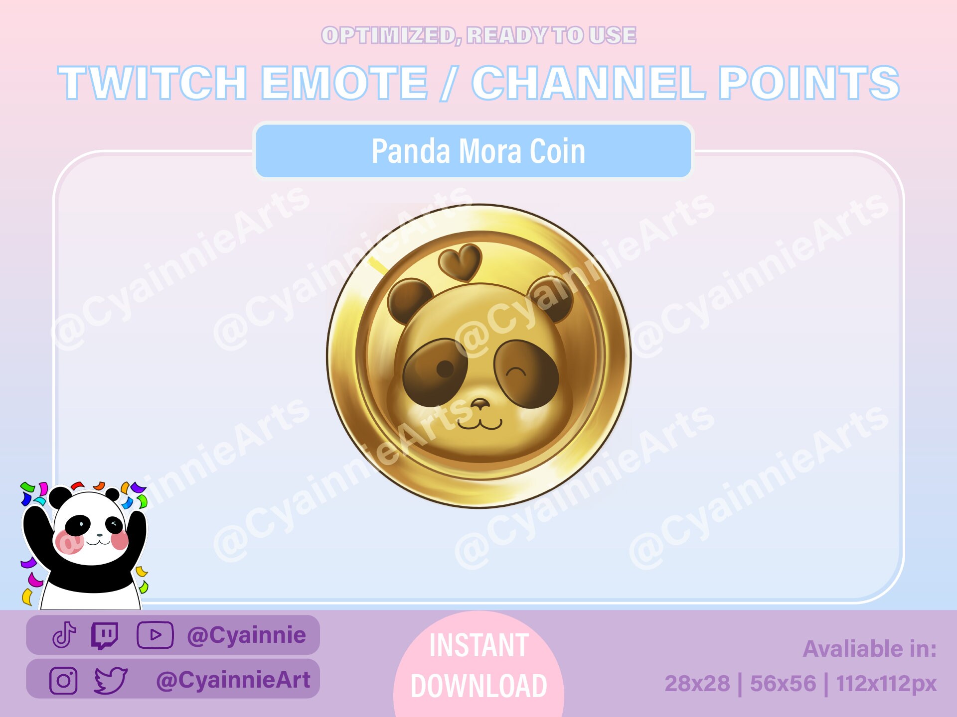 Twitch Panda Channel Point Coin Twitch Emote Bit Badges Bit Emotes ...