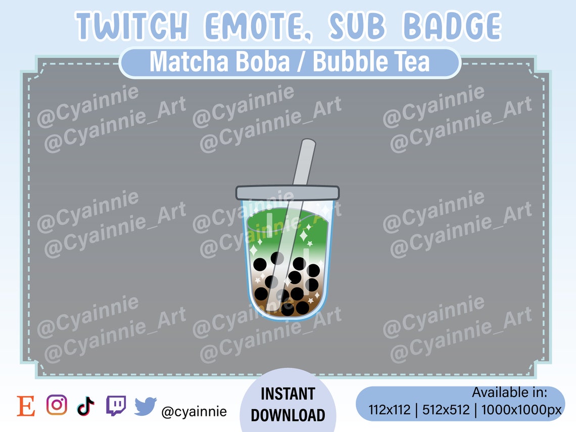Twitch Boba Channel Point & Sub Badge | Bubble Tea Sub Badge/twitch ...