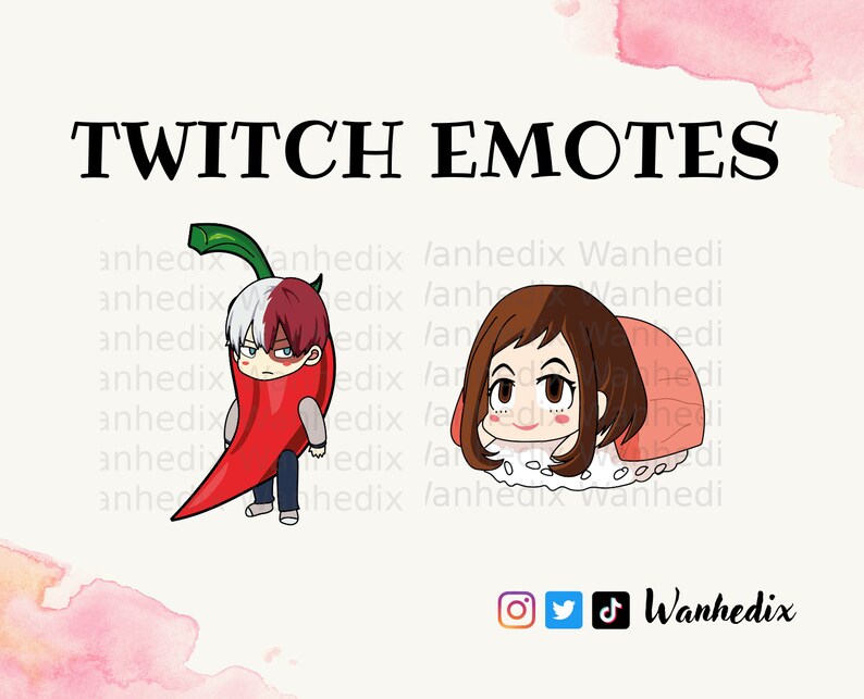 Emotes Twitch Boku no Hero Uraraka Todoroki Lindos chibis | Etsy España