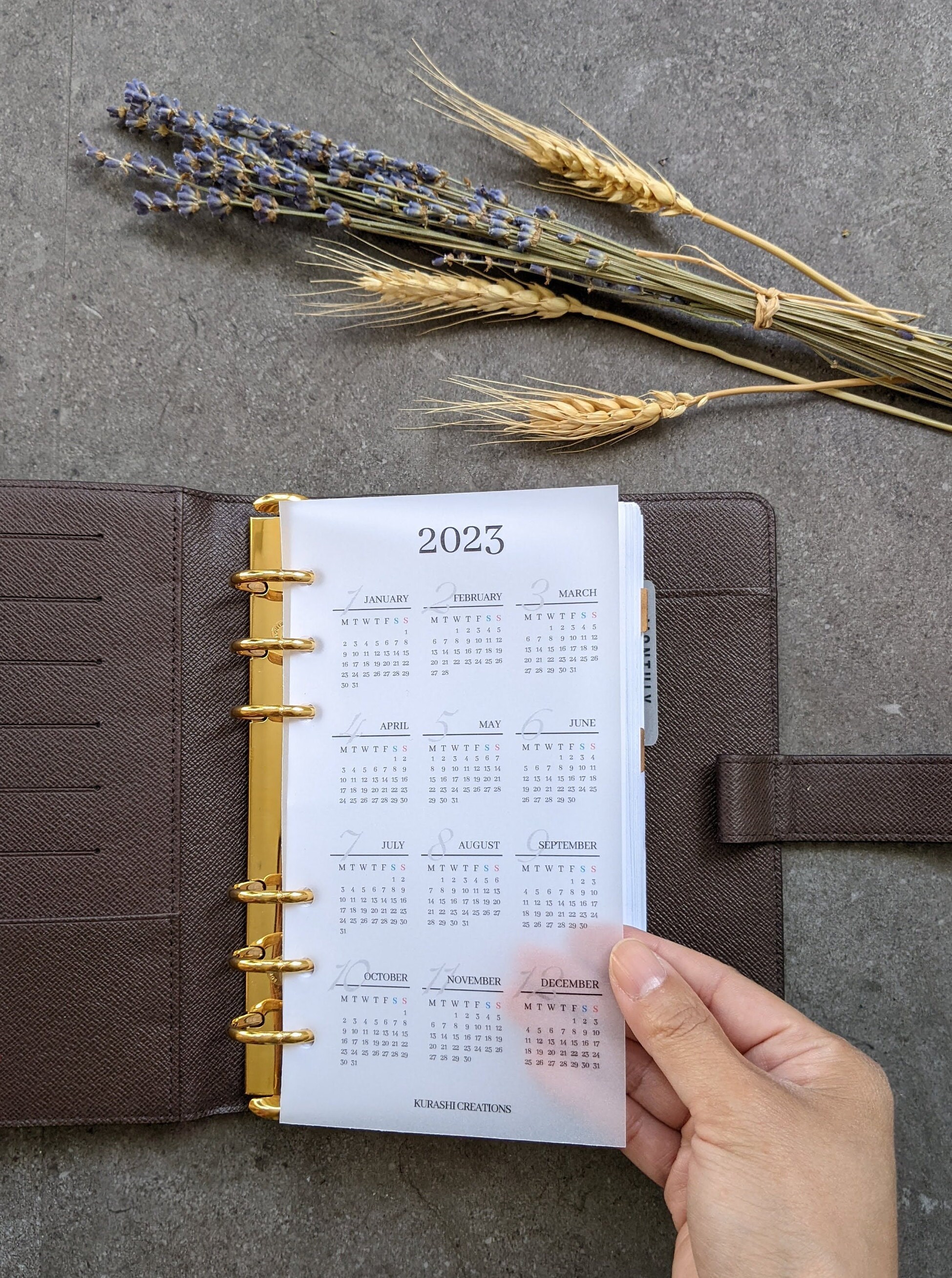 Vellum Matte Transparent Yearly Calendar: A5, Personal Wide, Hbxwa5 ...