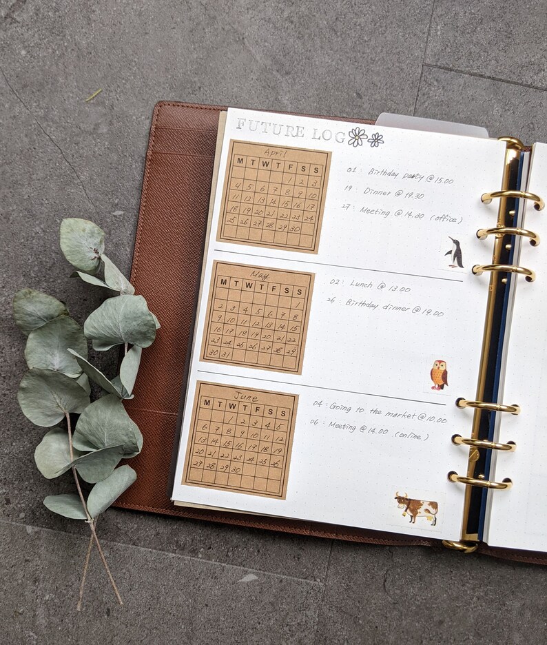 12 Blank Monthly Calendar Stickers in Small, Medium and Large Size ...