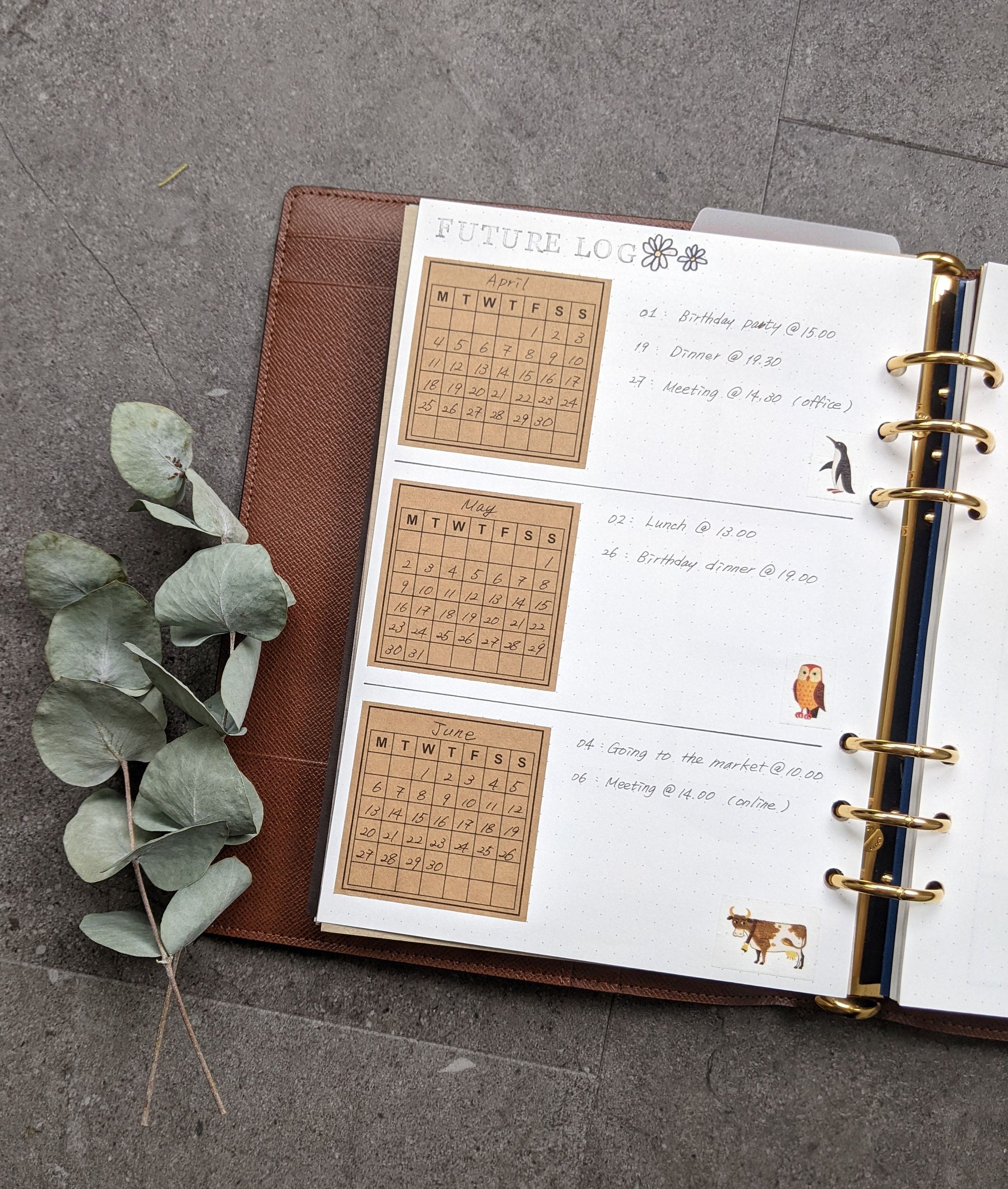 12 Blank Monthly Calendar Stickers in Small, Medium and Large Size ...