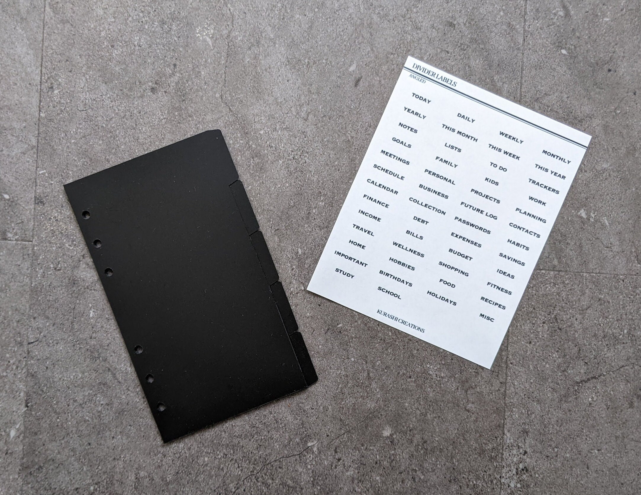 Planner Dividers and Divider Label for Mini, Pocket, Pocket PLUS, A6 ...