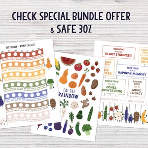 Eat Rainbow Weekly Checklist – Foods by Colors Chart – Children ...