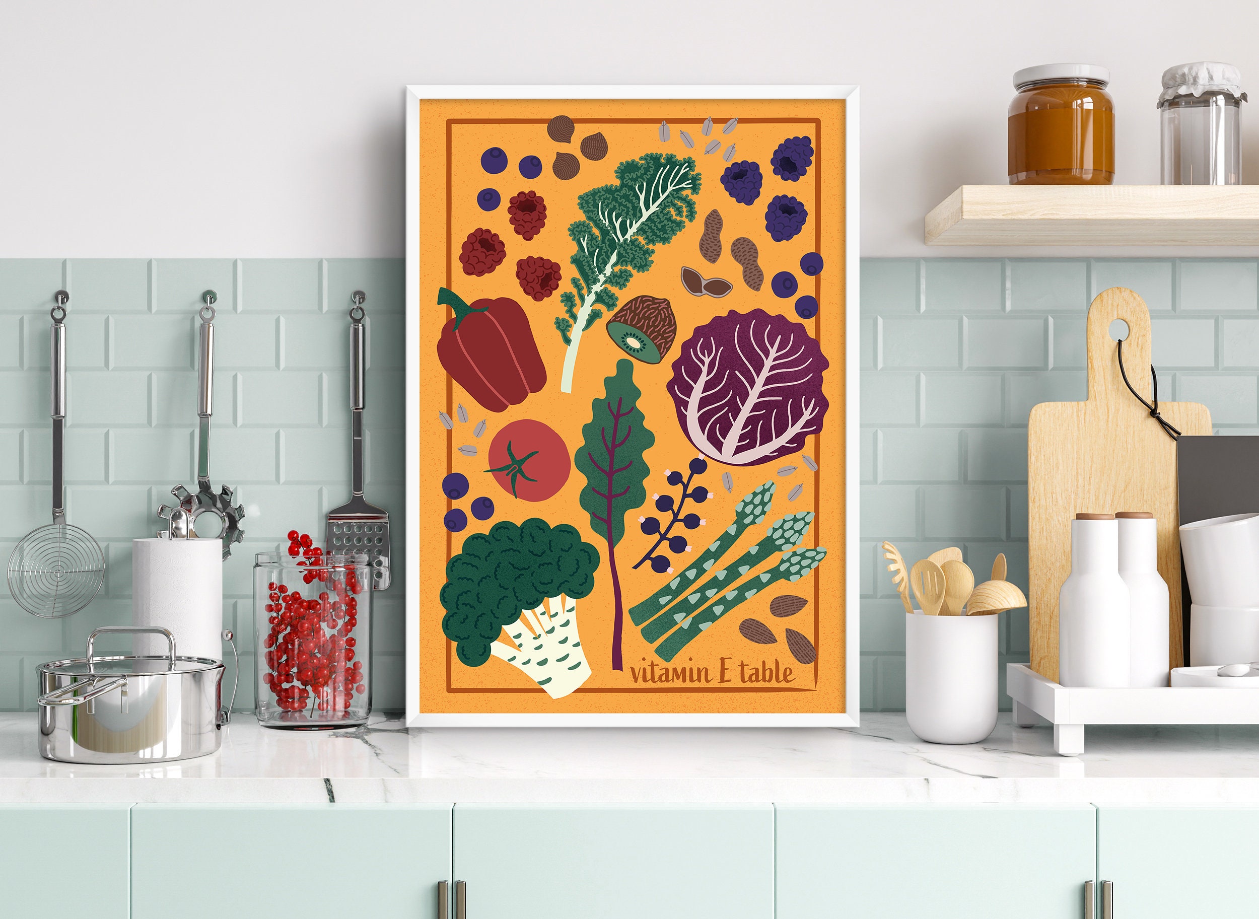 2+1 Healthy Fruit & Vegetables Posters Bundle – Superfood, Vitamins ...