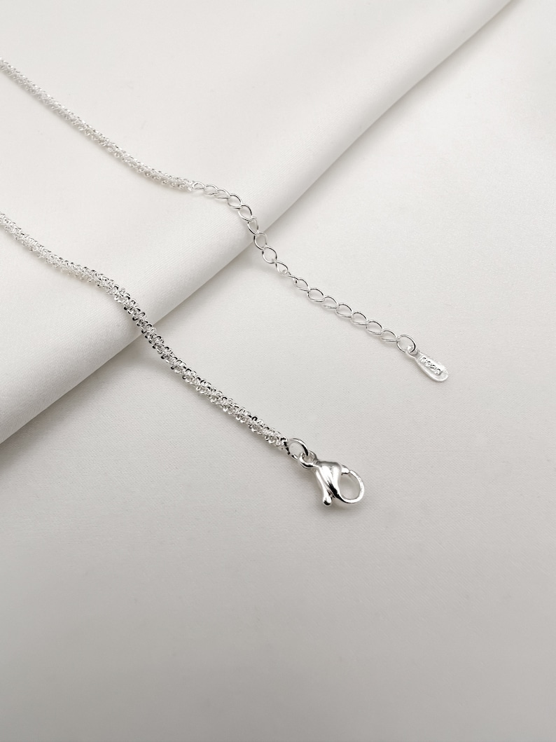 Funkelnde Halskette 925 Silber, funkelnd, Glitzer Halskette, 925 Sterling Silber, Damen Kette ...