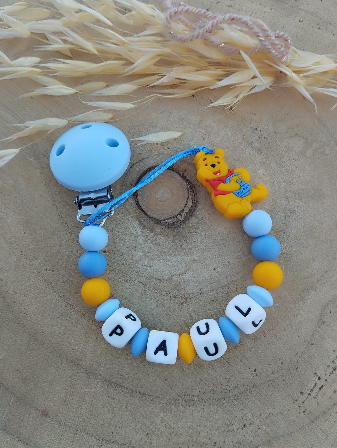 Personalized Winnie the Pooh Silicone Pacifier Clip - Etsy