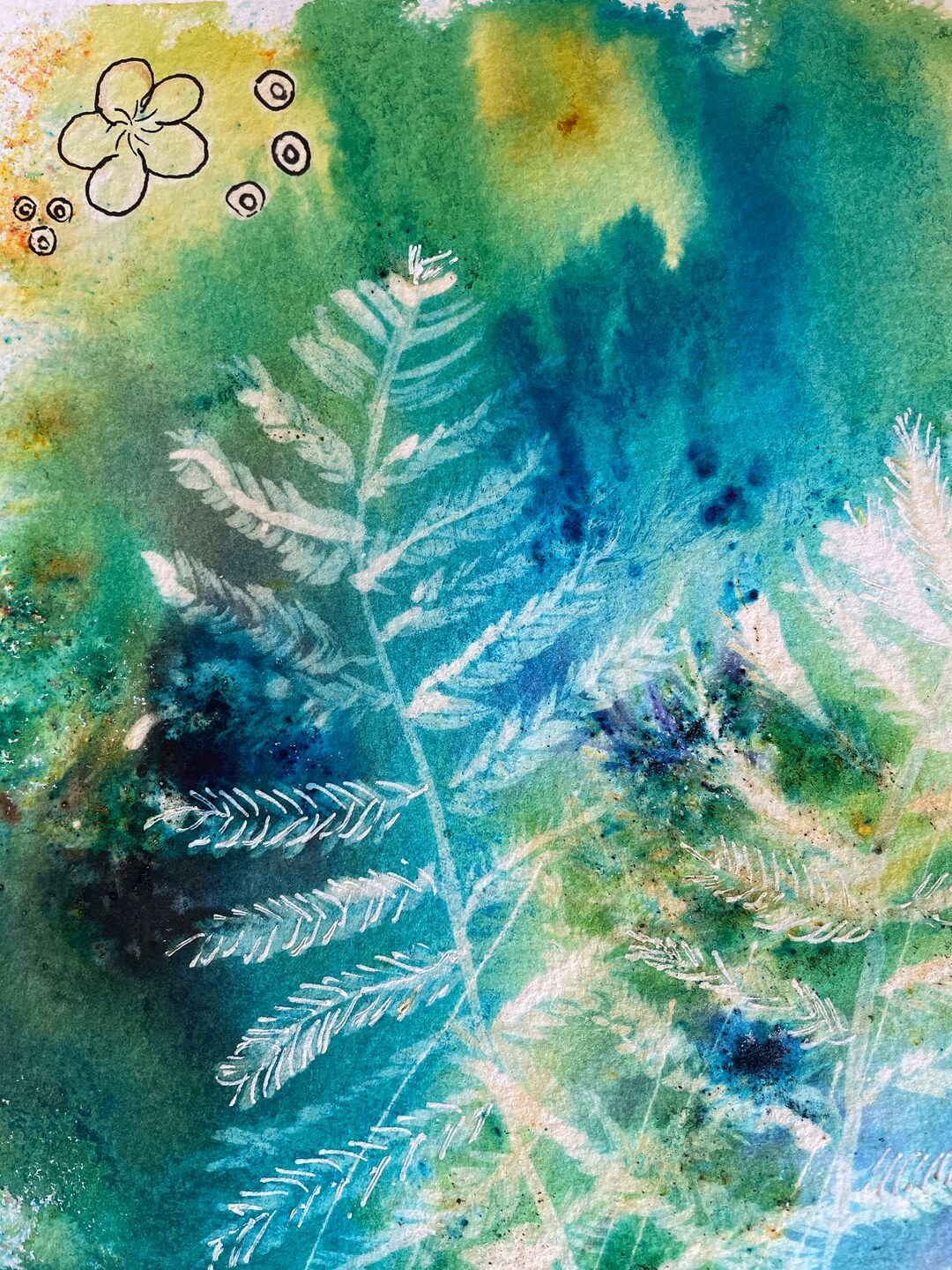 Watercolour Painting of Ferns Unframed Size A4 - Etsy