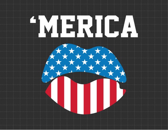 Merica Lip American Flag 1776 Svg American Patriotic - Etsy