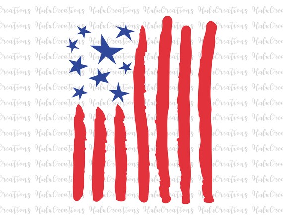 American Flag Drawing 4th of July Patriotic Svg 1776 Svg | Etsy