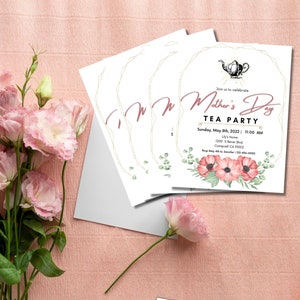 Printable Mother's Day Tea Party Invitation Editable - Etsy